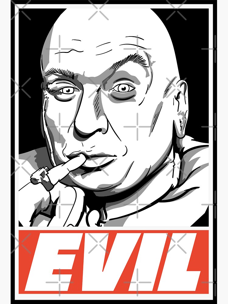 "Dr Evil is Evil" Sticker for Sale by McPod | Redbubble