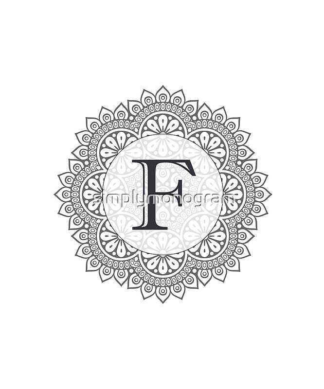 "Monogram F Ornate Circle Design" by simplymonogram | Redbubble