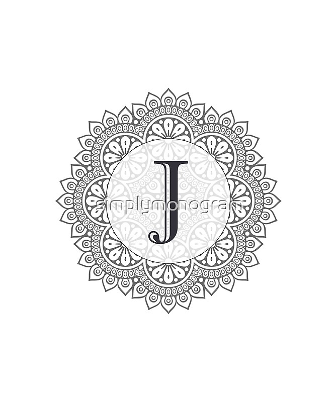 "Monogram J Ornate Circle Design" by simplymonogram | Redbubble