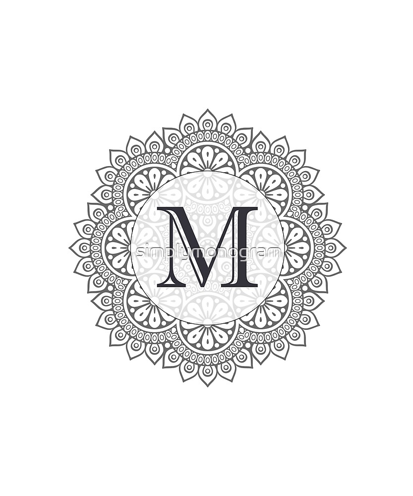 "Monogram M Ornate Circle Design" by simplymonogram | Redbubble