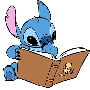 "Stitch reading a book" Sticker for Sale by CraftyLifeA | Redbubble