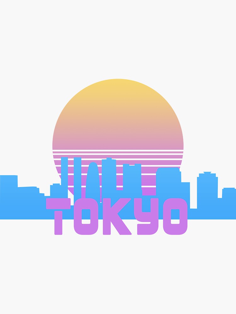 "Retro Tokyo Skyline" Sticker for Sale by IsdaMan | Redbubble