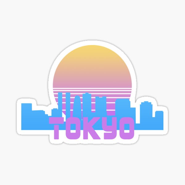 "Retro Tokyo Skyline" Sticker for Sale by IsdaMan | Redbubble