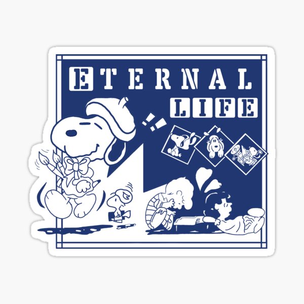"Eternal Life Cartoon Funny Dog and Friends" Sticker for Sale by ...