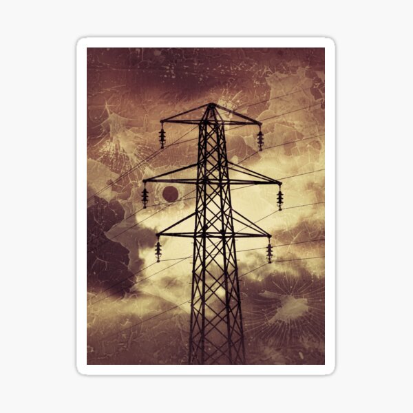 "Electricity pylon edit 1" Sticker for Sale by HaymanArt | Redbubble
