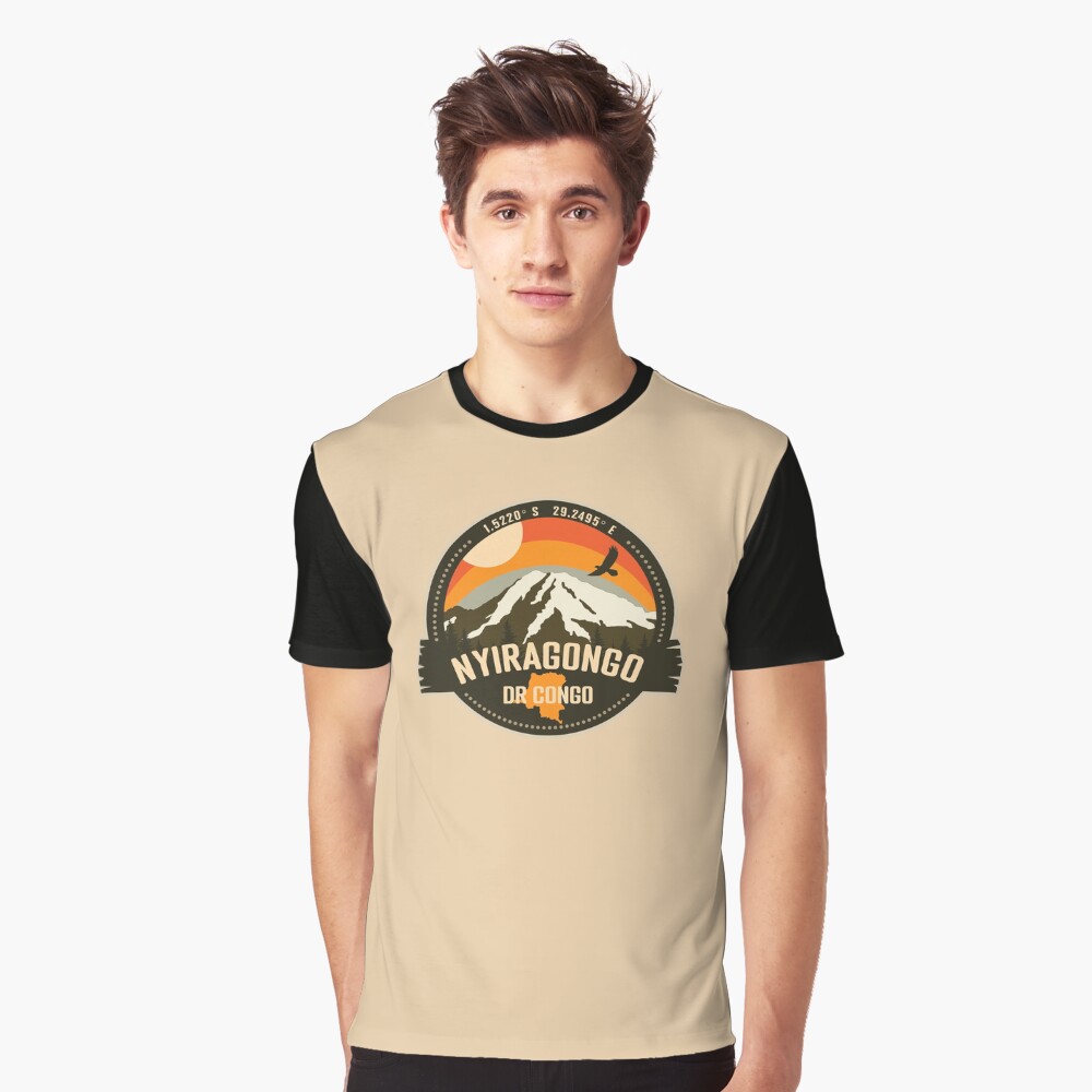 "Mount Nyiragongo Volcano DR Congo Volcanic Eruption Retro Vintage Badge" Sticker for Sale by ...