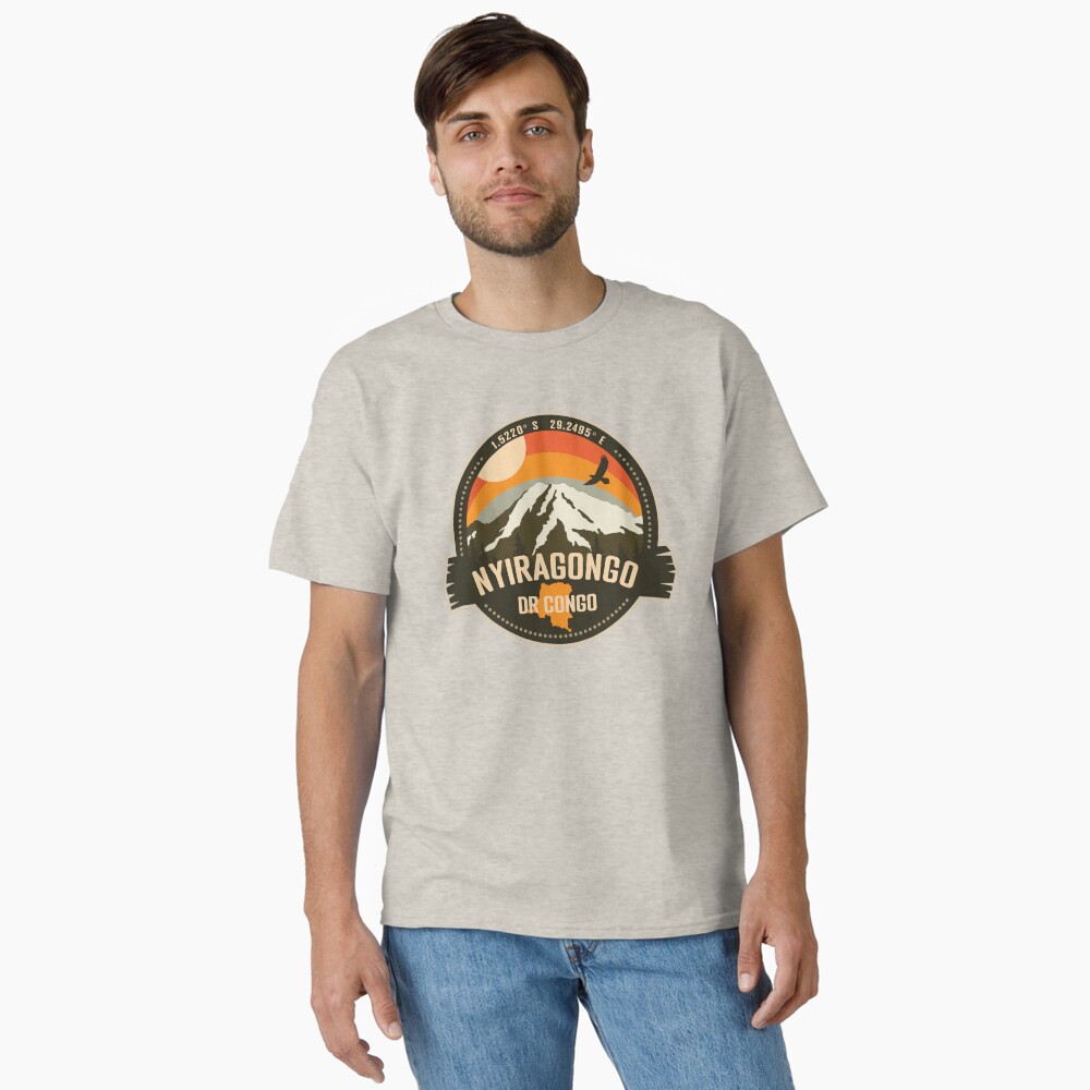 "Mount Nyiragongo Volcano DR Congo Volcanic Eruption Retro Vintage Badge" Sticker for Sale by ...