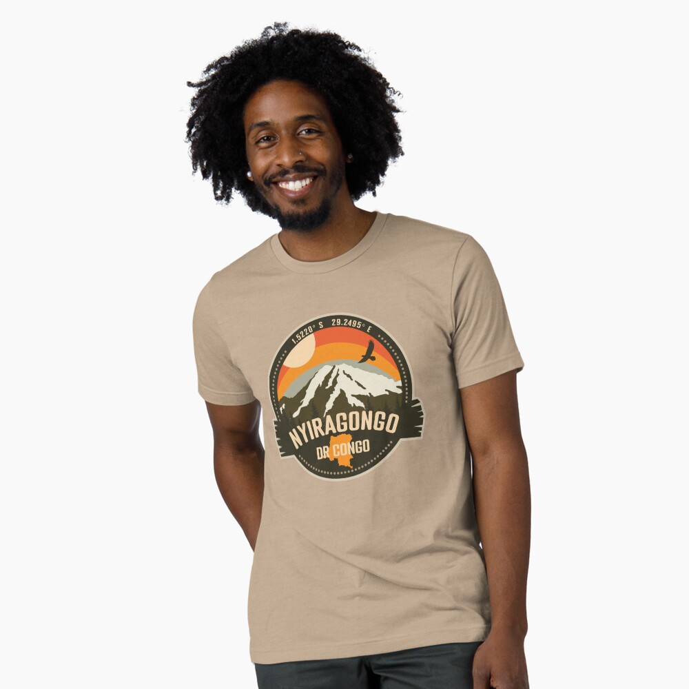 "Mount Nyiragongo Volcano DR Congo Volcanic Eruption Retro Vintage Badge" Sticker for Sale by ...