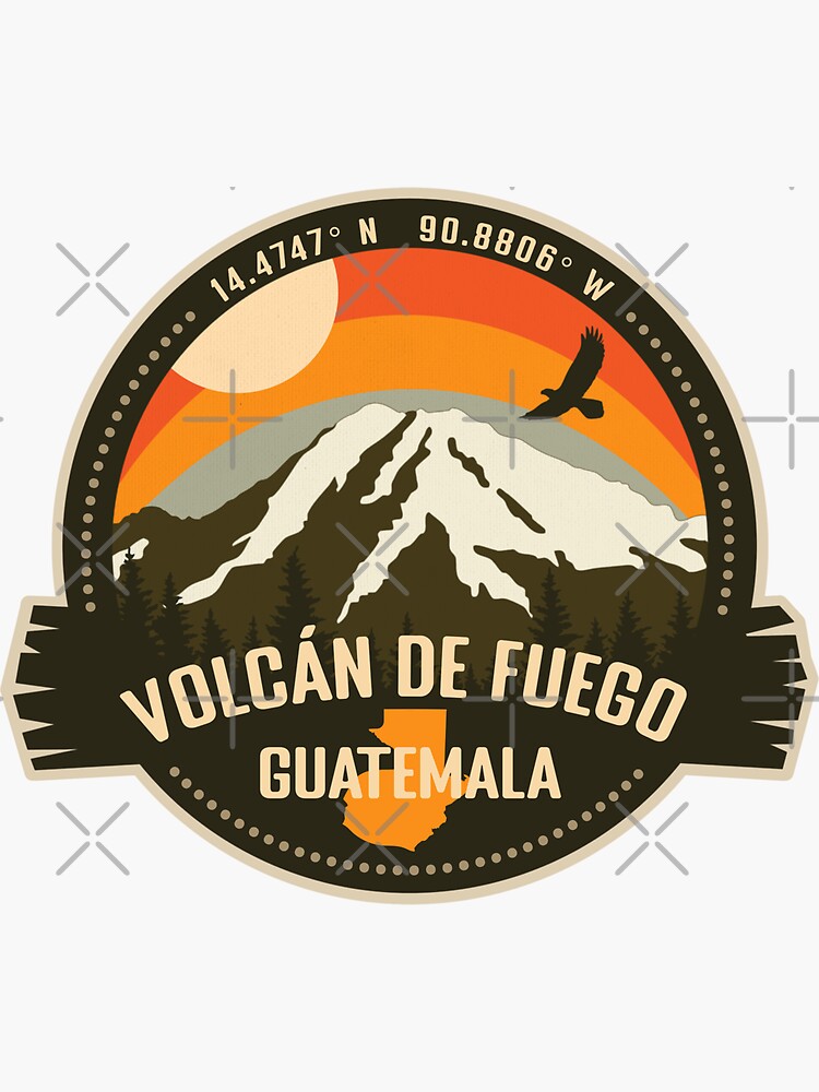 "Volcán de Fuego Volcano Guatemala Volcanic Eruption Retro Vintage ...