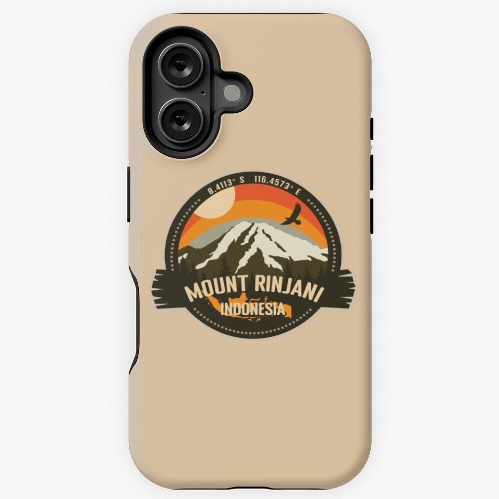 "Mount Rinjani Volcano Indonesia Volcanic Eruption Retro Vintage Badge" Sticker for Sale by ...
