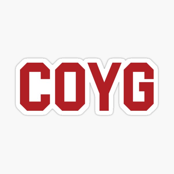 "COYG Blockletter" Sticker for Sale by scotmccormack | Redbubble