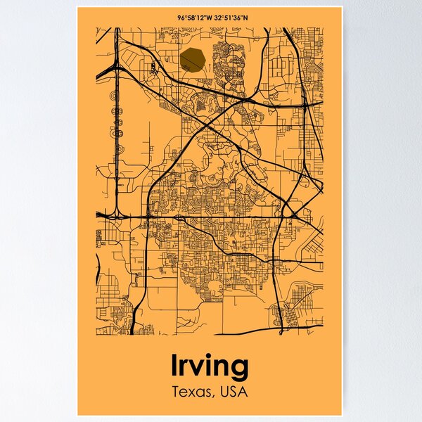 "City Road Map of Irving, Texas, USA " Poster for Sale by 2BROSMAPS1 ...