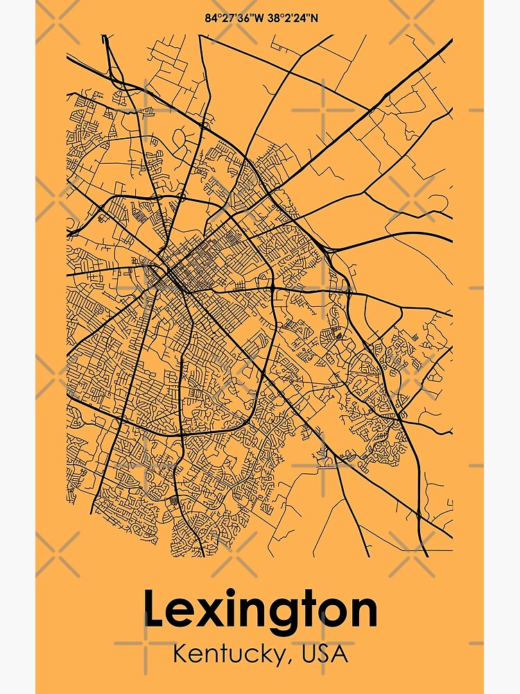 Overview Map Of Lexington Ky Lexington Kentucky USA Dark Map #1