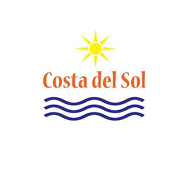 "Costa del Sol-Sun Water Text" Sticker for Sale by BjornLundstrom ...