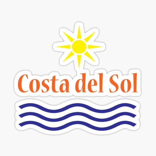 "Costa del Sol-Sun Water Text" Sticker for Sale by BjornLundstrom ...
