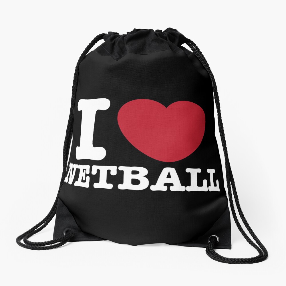 "I Heart Netball" Drawstring Bag for Sale by teesaurus | Redbubble