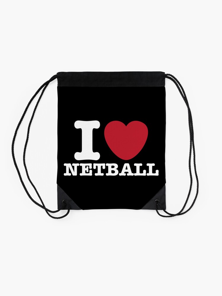 "I Heart Netball" Drawstring Bag for Sale by teesaurus | Redbubble