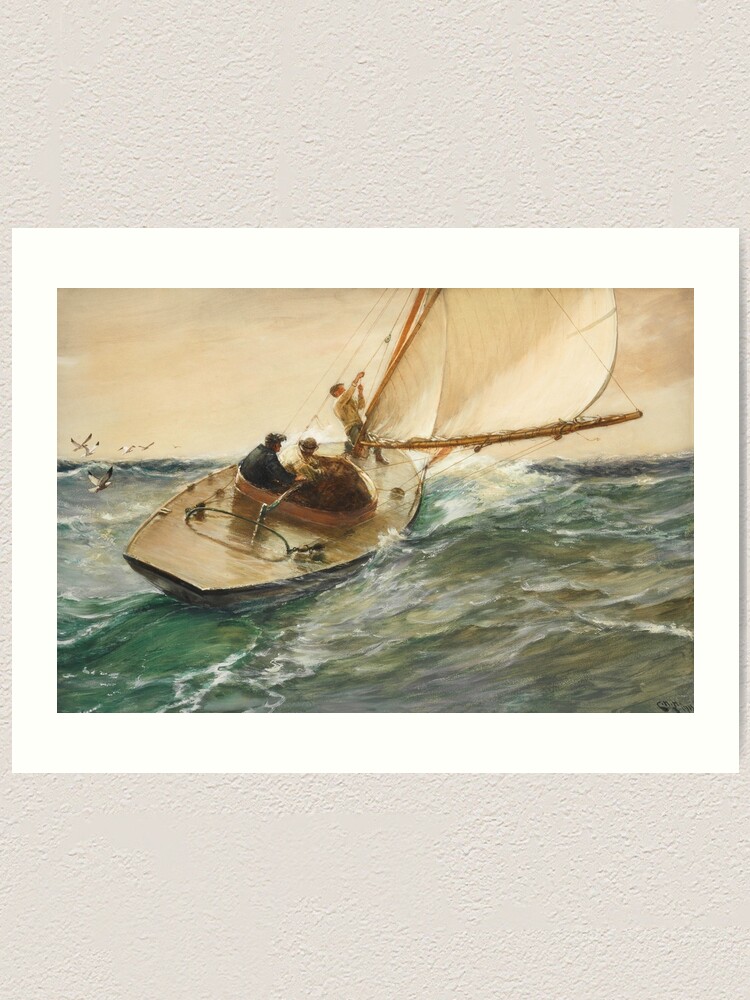 "LIFE! 1913 nautical maritime seascape sailing yacht marine cup racing ...