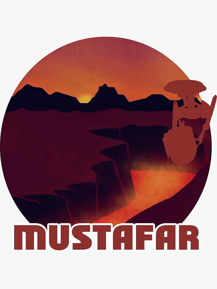 "Mustafar Retro Travel Poster" Sticker for Sale by Studiomoriarty ...
