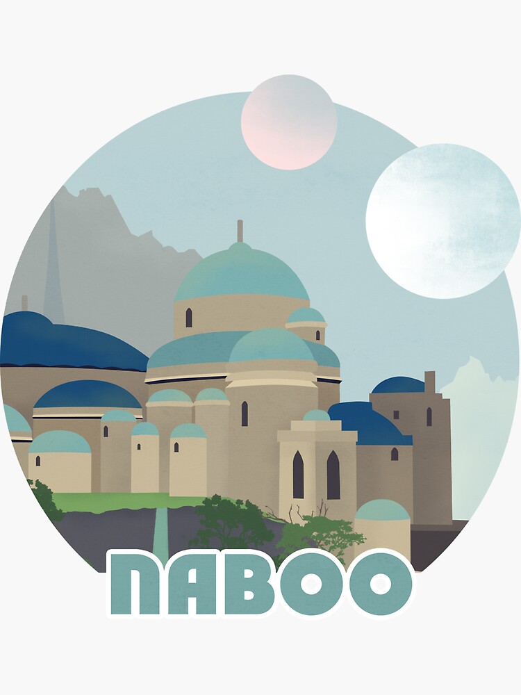 "Naboo Retro Travel Poster" Sticker for Sale by Studiomoriarty | Redbubble