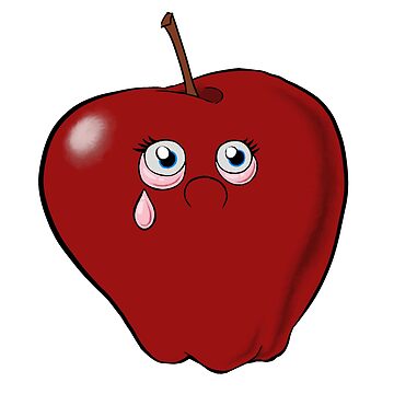 "Sad Apple" Sticker for Sale by Normandalo | Redbubble