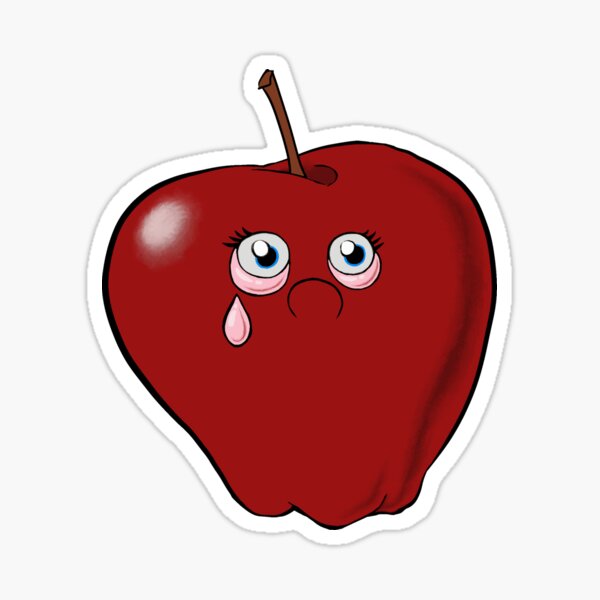 "Sad Apple" Sticker for Sale by Normandalo | Redbubble