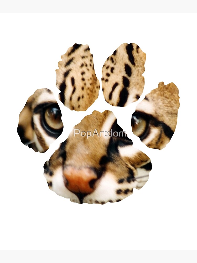 "Cool Ocelot Paw Print " Canvas Print for Sale by PopArtdom | Redbubble
