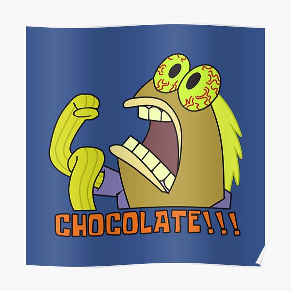 "Spongebob chocolate mad fish " Poster for Sale by rachelfhu | Redbubble