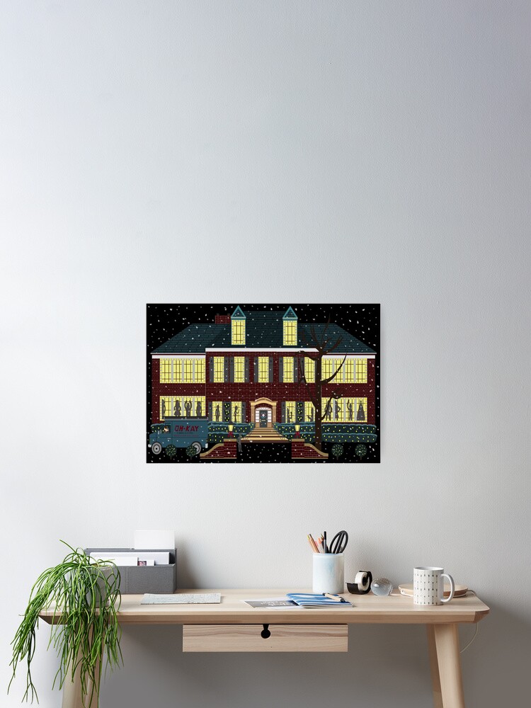"home alone house at night shadows dancing in the window (snow version ...