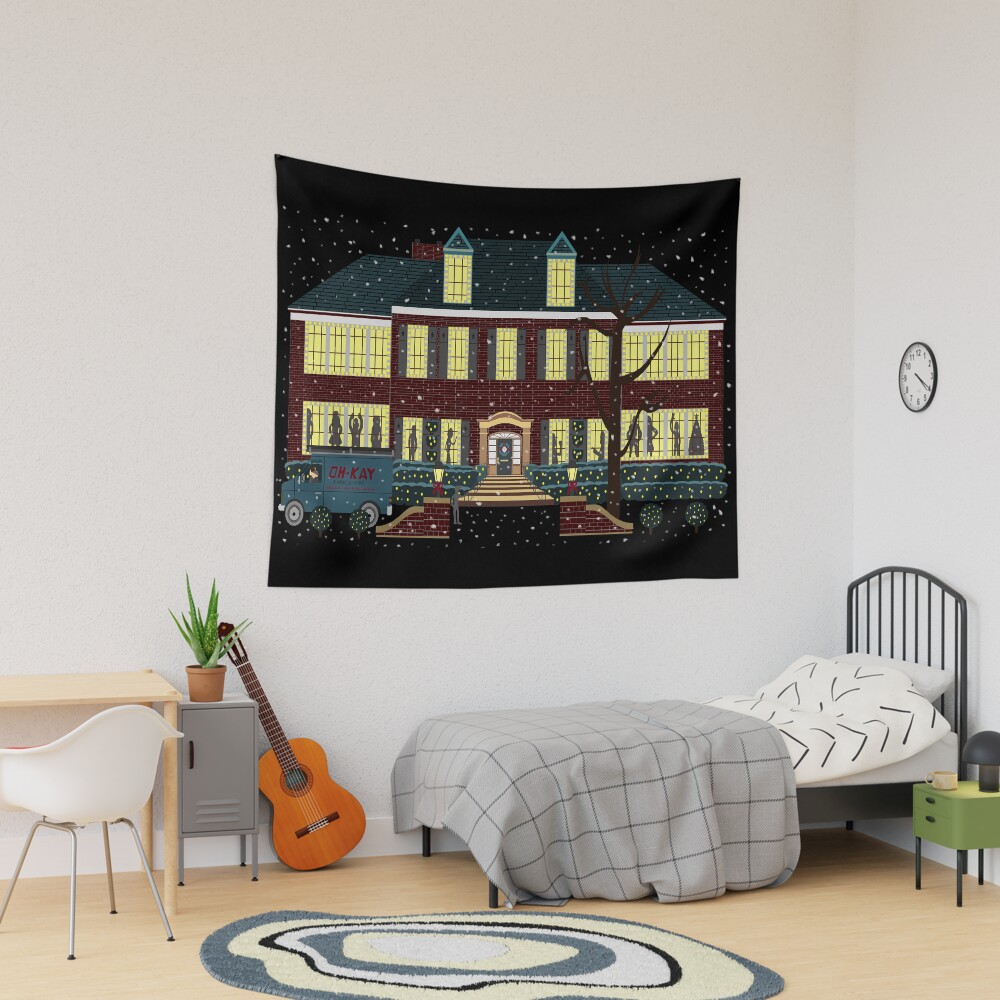 "home alone house at night shadows dancing in the window (snow version ...
