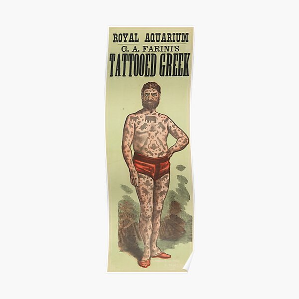 "Vintage Tattoo Poster of Captain George Costentenus" Poster by ...