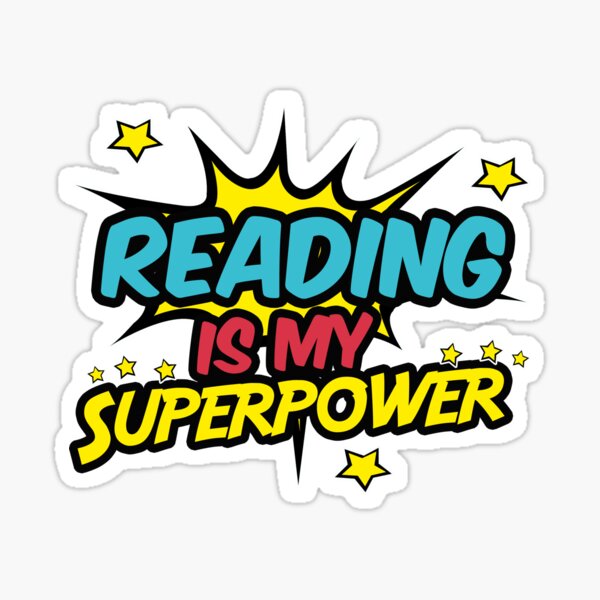 "Reading Is My Superpower - Retro Vintage Books Reading" Sticker for ...