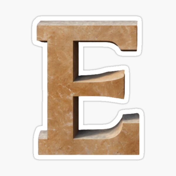 "LETTER E MADE OF MARBLE STONE" Sticker for Sale by EVRENSEL | Redbubble