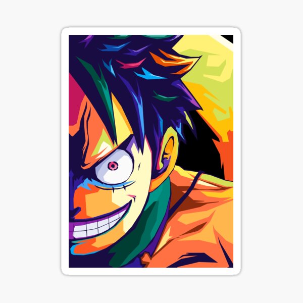 "Luffy Face Wpap Pop Art" Sticker for Sale by ZeetArt | Redbubble