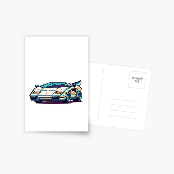 "Lamborghini Countach - Cartoon Design" Postcard for Sale by ...