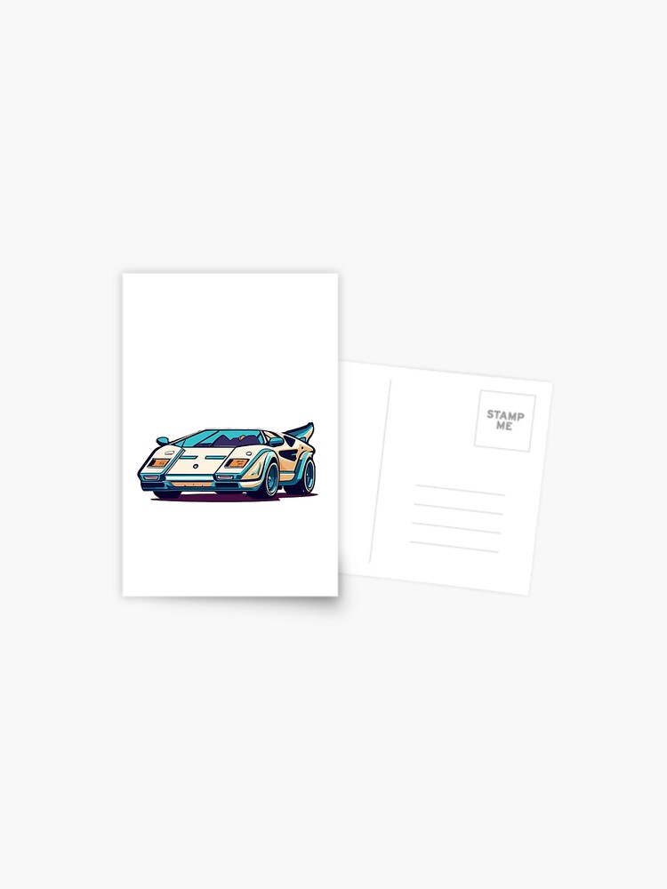"Lamborghini Countach - Cartoon Design" Postcard for Sale by ...
