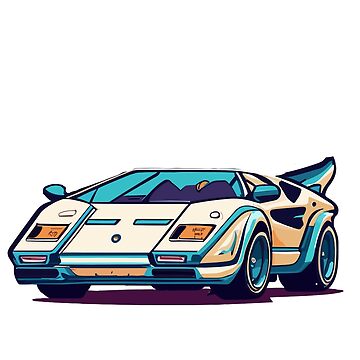 "Lamborghini Countach - Cartoon Design" Postcard for Sale by ...