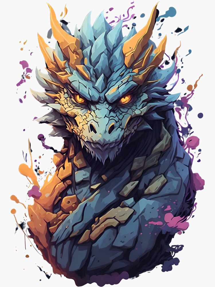 "Stone Dragon" Sticker for Sale by MoonRag | Redbubble