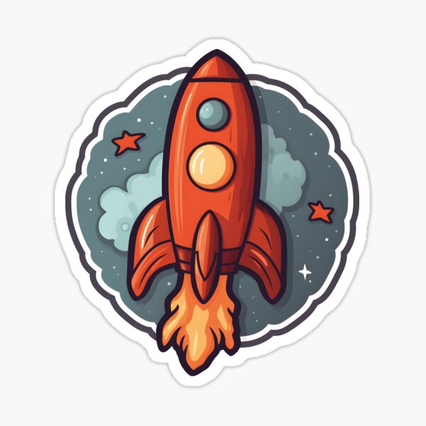 "Kawaii Rocket Illustration" Sticker for Sale by StickerOrb | Redbubble