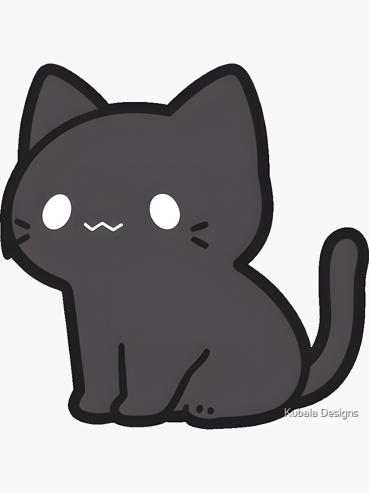 Black Kawaii Cute Anime Cat Sticker