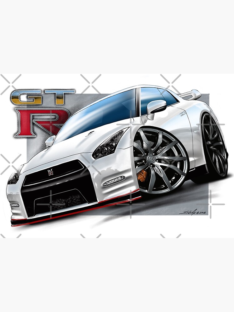 "Nissan GTR cartoon" Art Print by stefansautoart | Redbubble