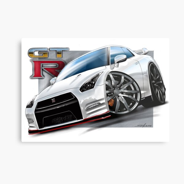 Lámina metálica «Dibujos animados de Nissan GTR» de stefansautoart ...