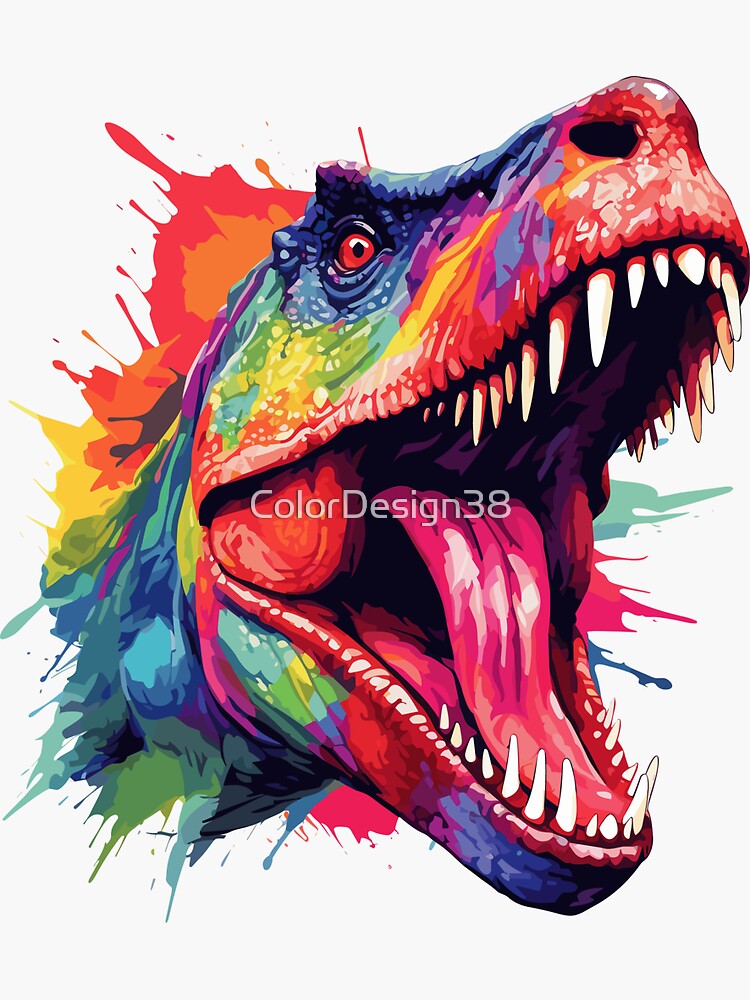 "T-rex Dinosaur" Sticker by ColorDesign38 | Redbubble
