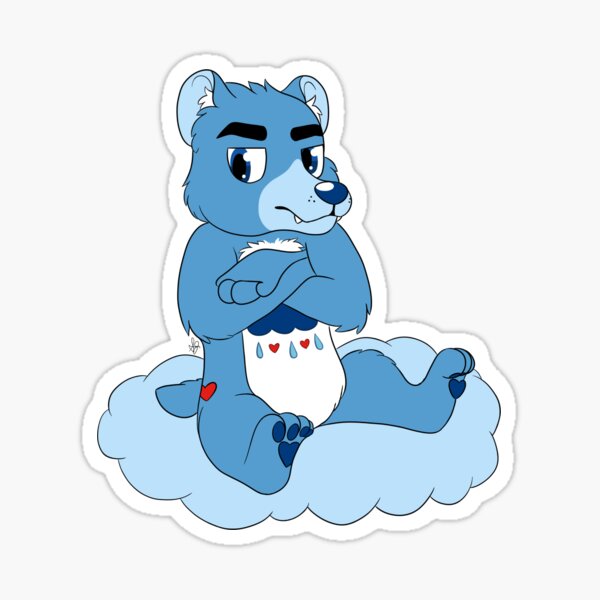 "Grumpy Bear" Sticker for Sale by Edithlynxstudio | Redbubble