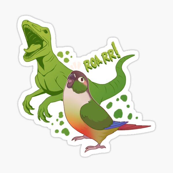 "Conure Dinosaur" Sticker by CuteBlueArt | Redbubble