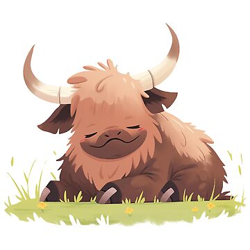 "Cute Smiling Yak" Sticker for Sale by whimsizoo | Redbubble