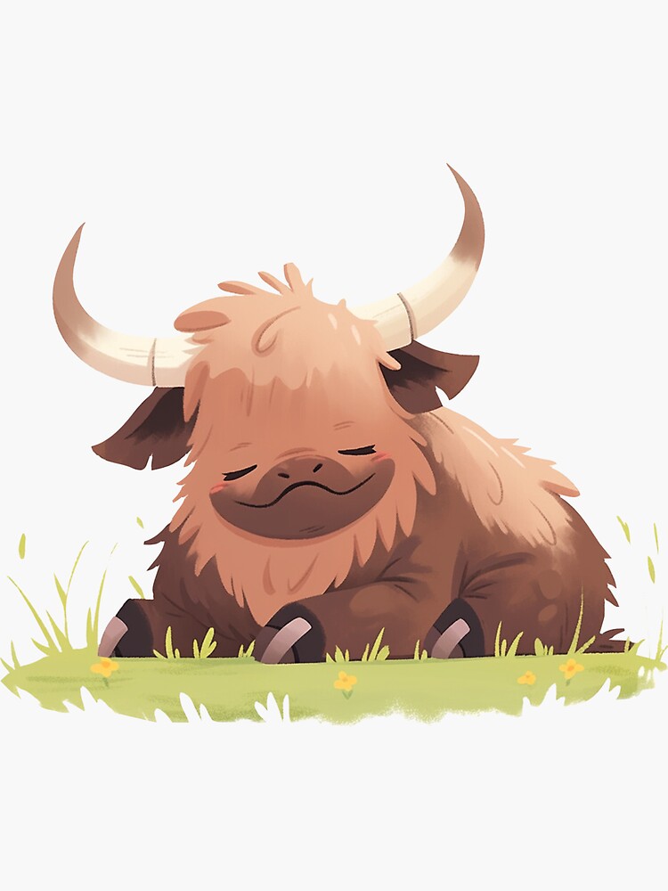 "Cute Smiling Yak" Sticker for Sale by whimsizoo | Redbubble
