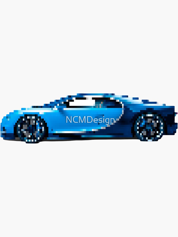 "Bugatti Chiron pixelated Race Car" Sticker for Sale by NCMDesign ...