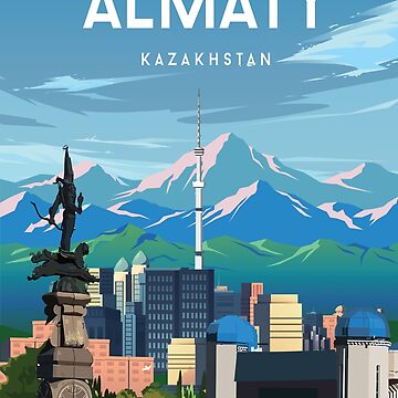 "Almaty Kazakhstan travel poster" Poster for Sale by Arctic frame ...