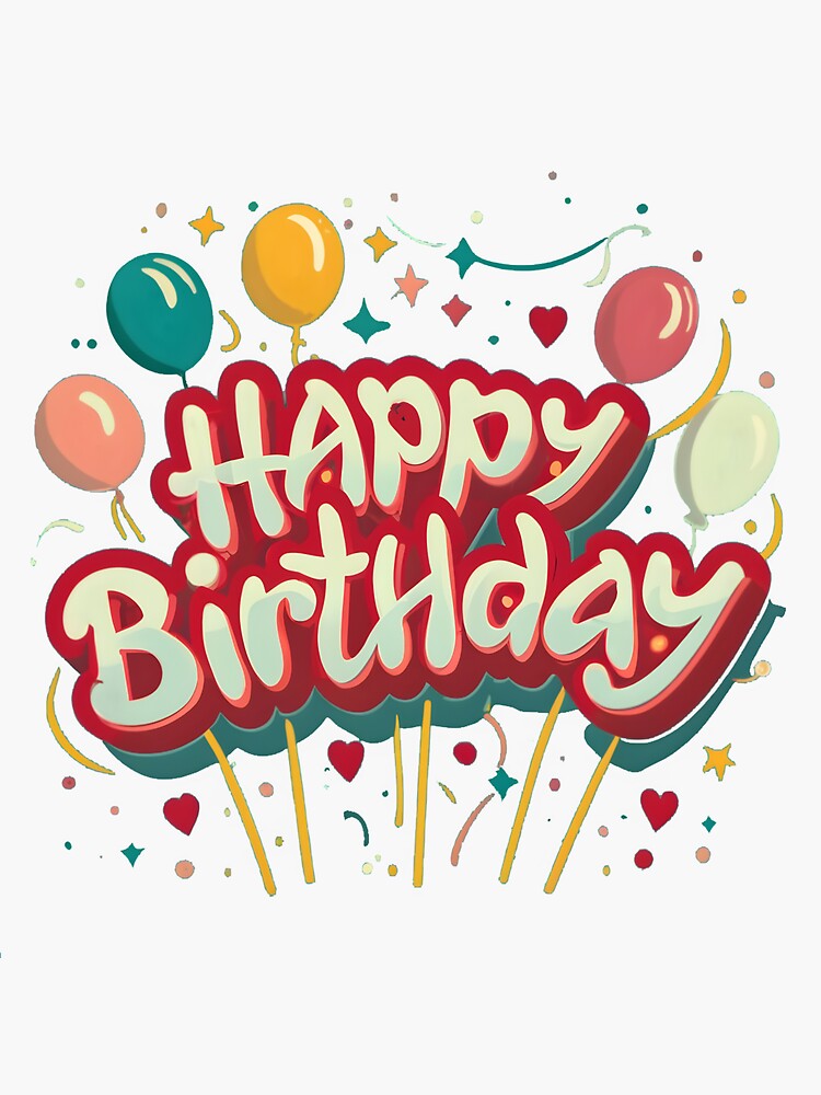 "Happy Birthday ,hbd" Sticker for Sale by ratchawoot | Redbubble
